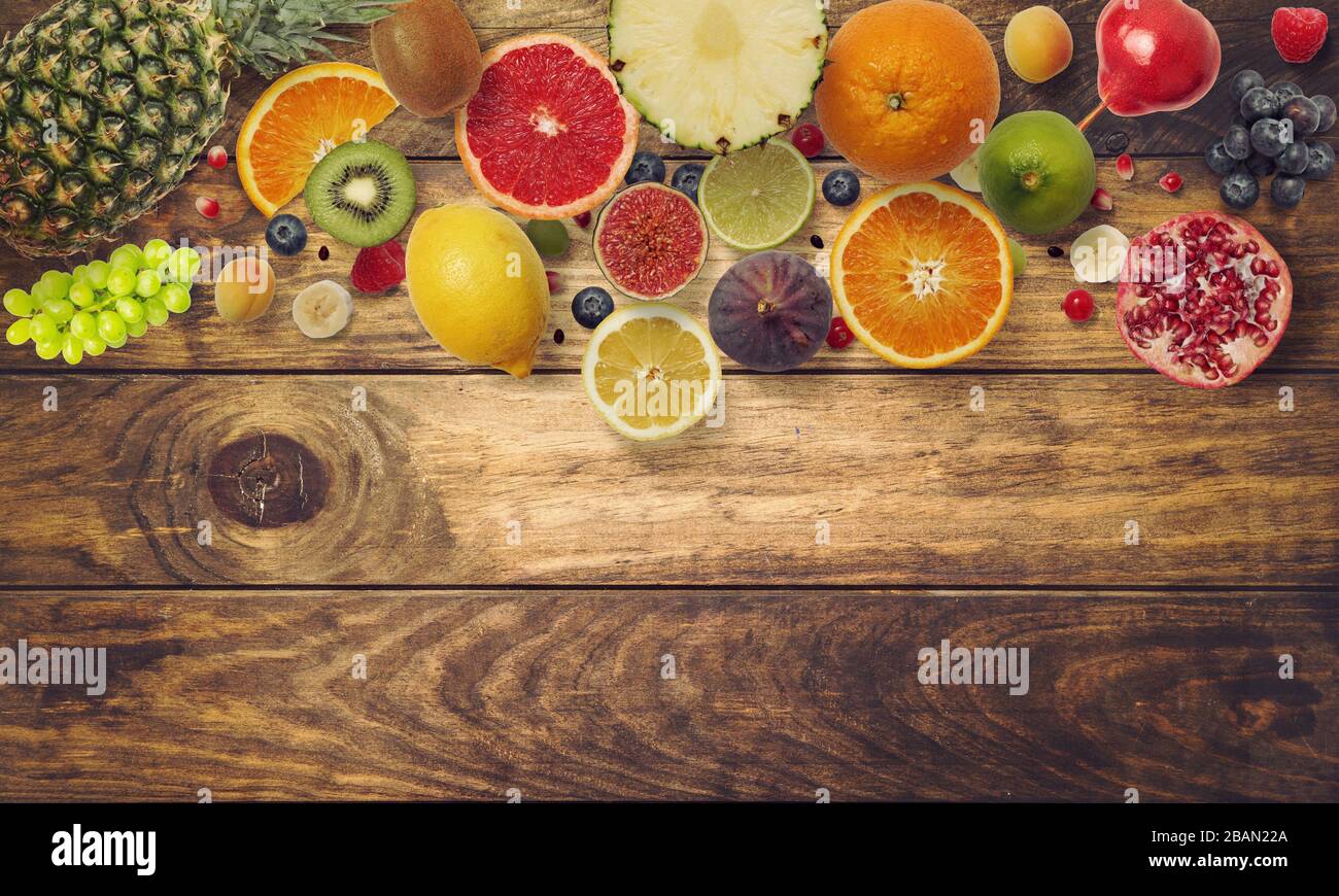 Fresh mixed fruits isolated. Organic food background. Healthy eating ...