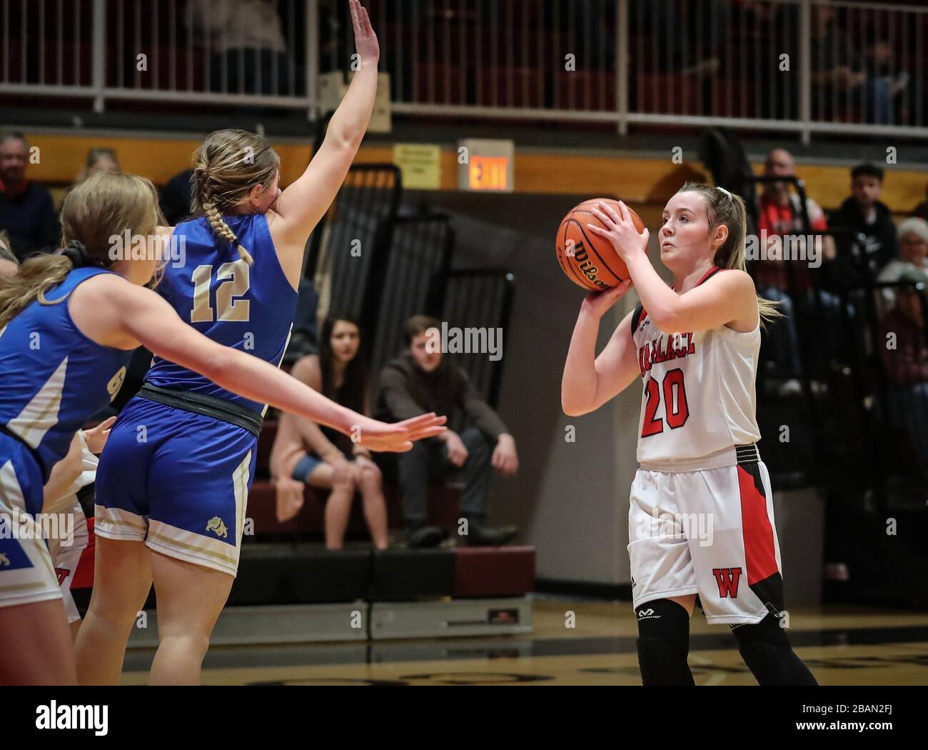 Basketball action with Genesee vs Wallace High School in Coeur d'Alene ...