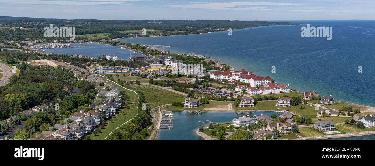 Aerial view of Bay Harbor Stock Photo - Alamy