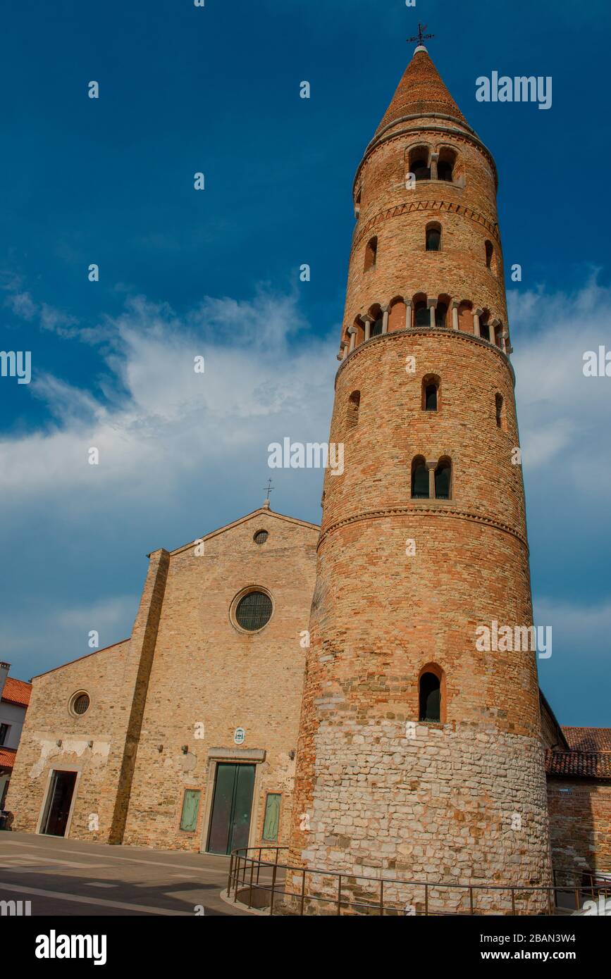Brick bell tower of the cathedral of Caorle Stock Photo - Alamy