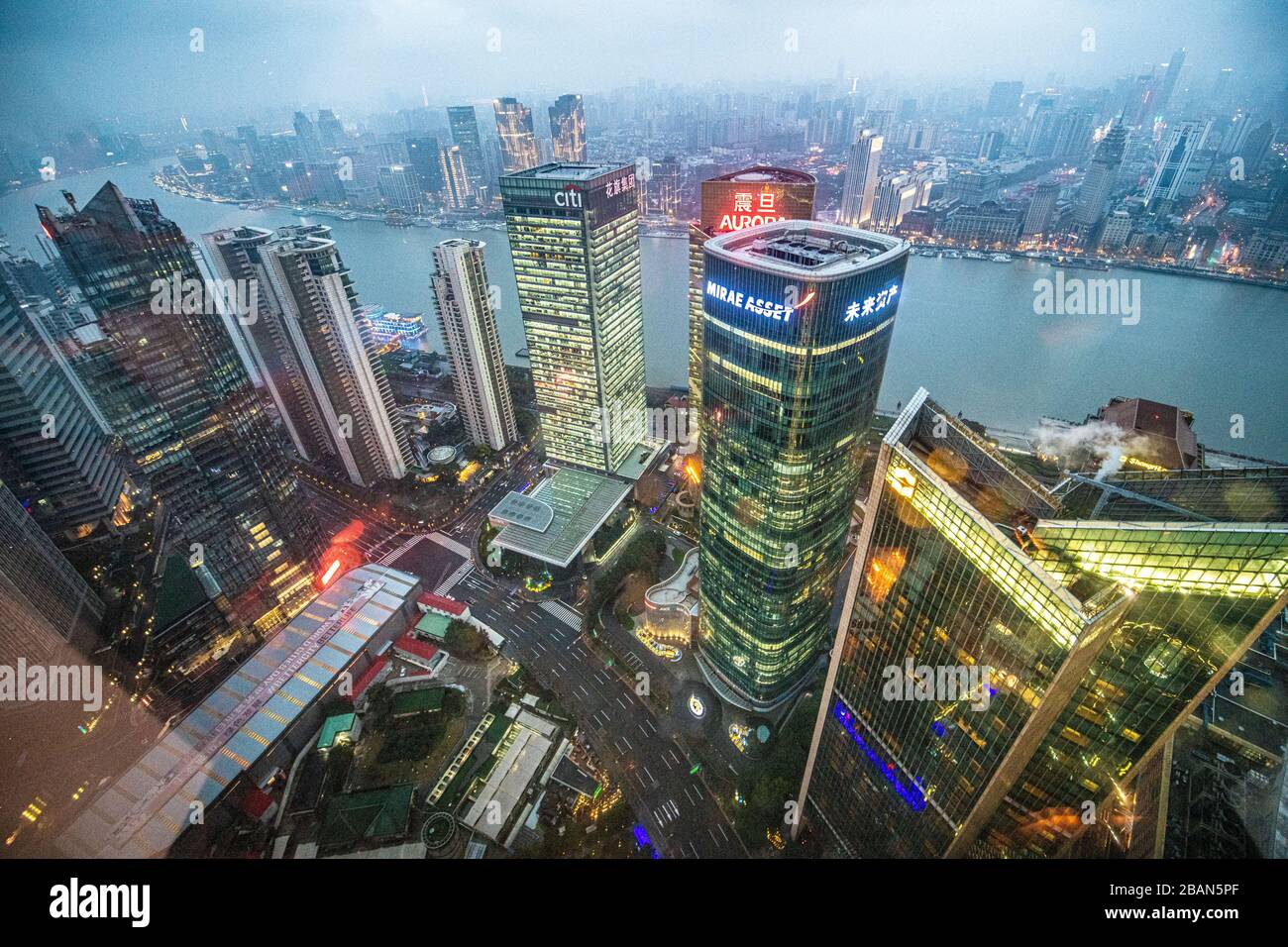 An overhead view of the cityscape in Shanghai, China Stock Photo - Alamy