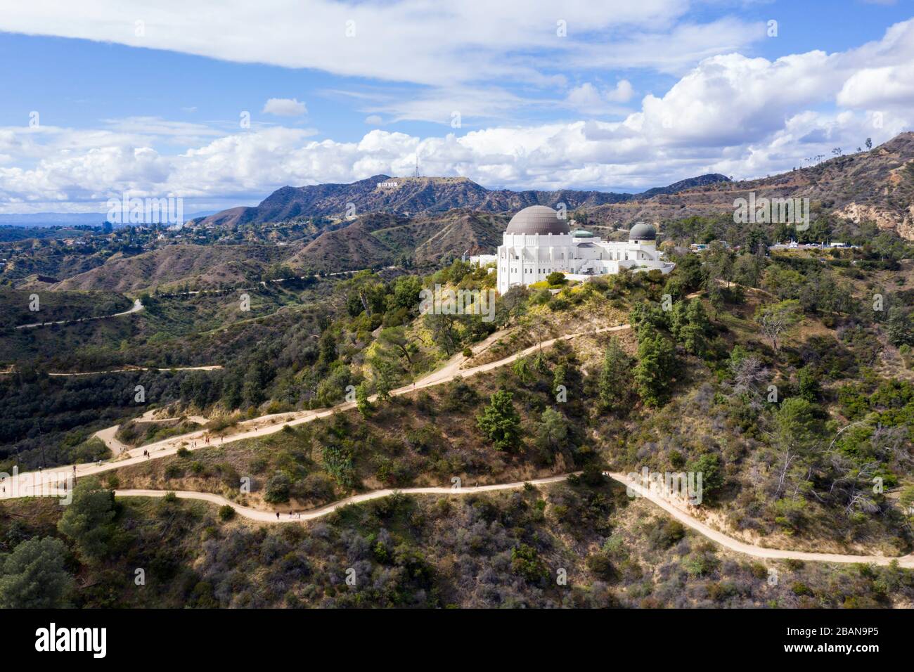 Griffith Observatory Aerial View Stock Photo - Alamy