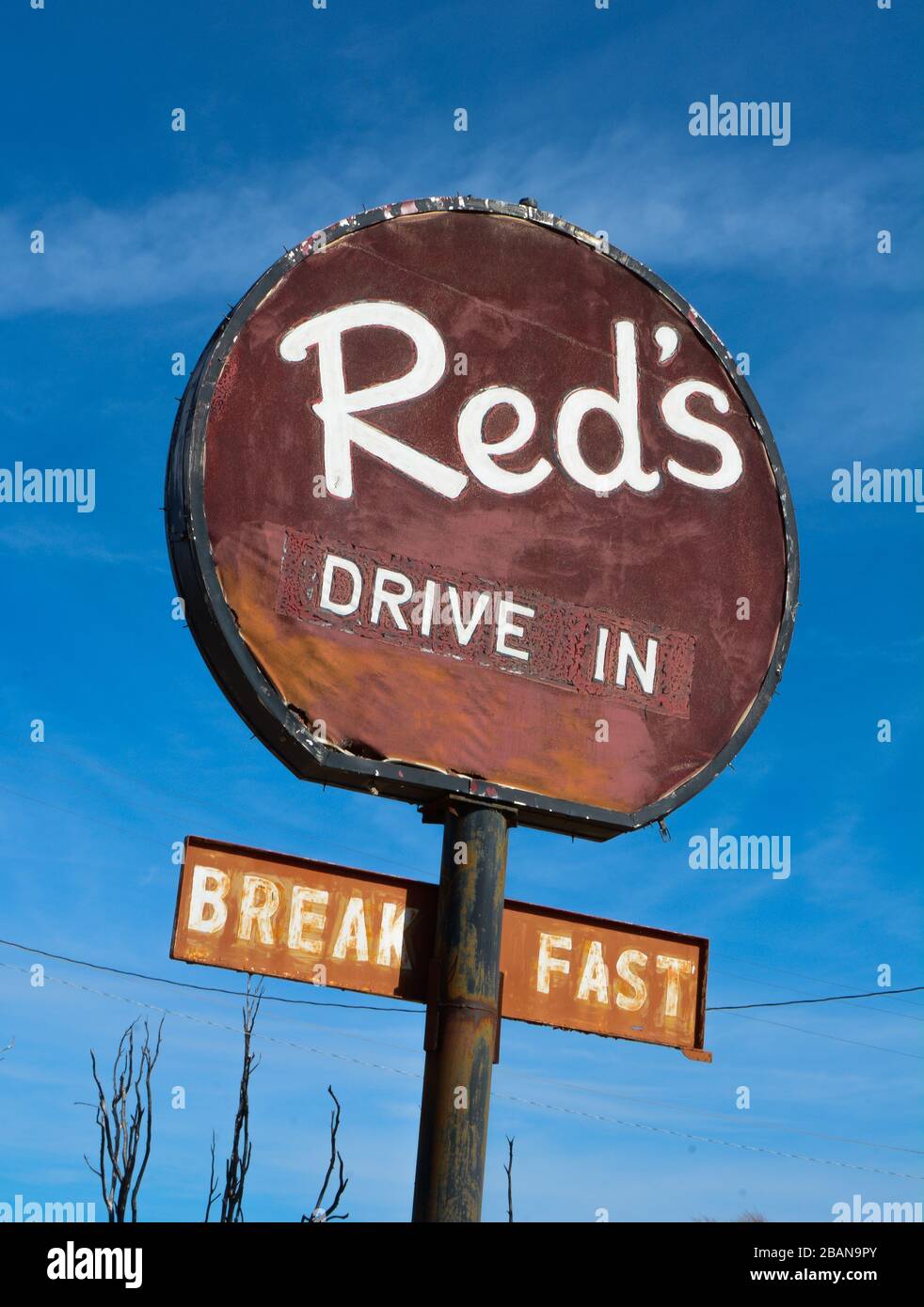 Red's Drive In sign, Quanah, Texas Stock Photo - Alamy