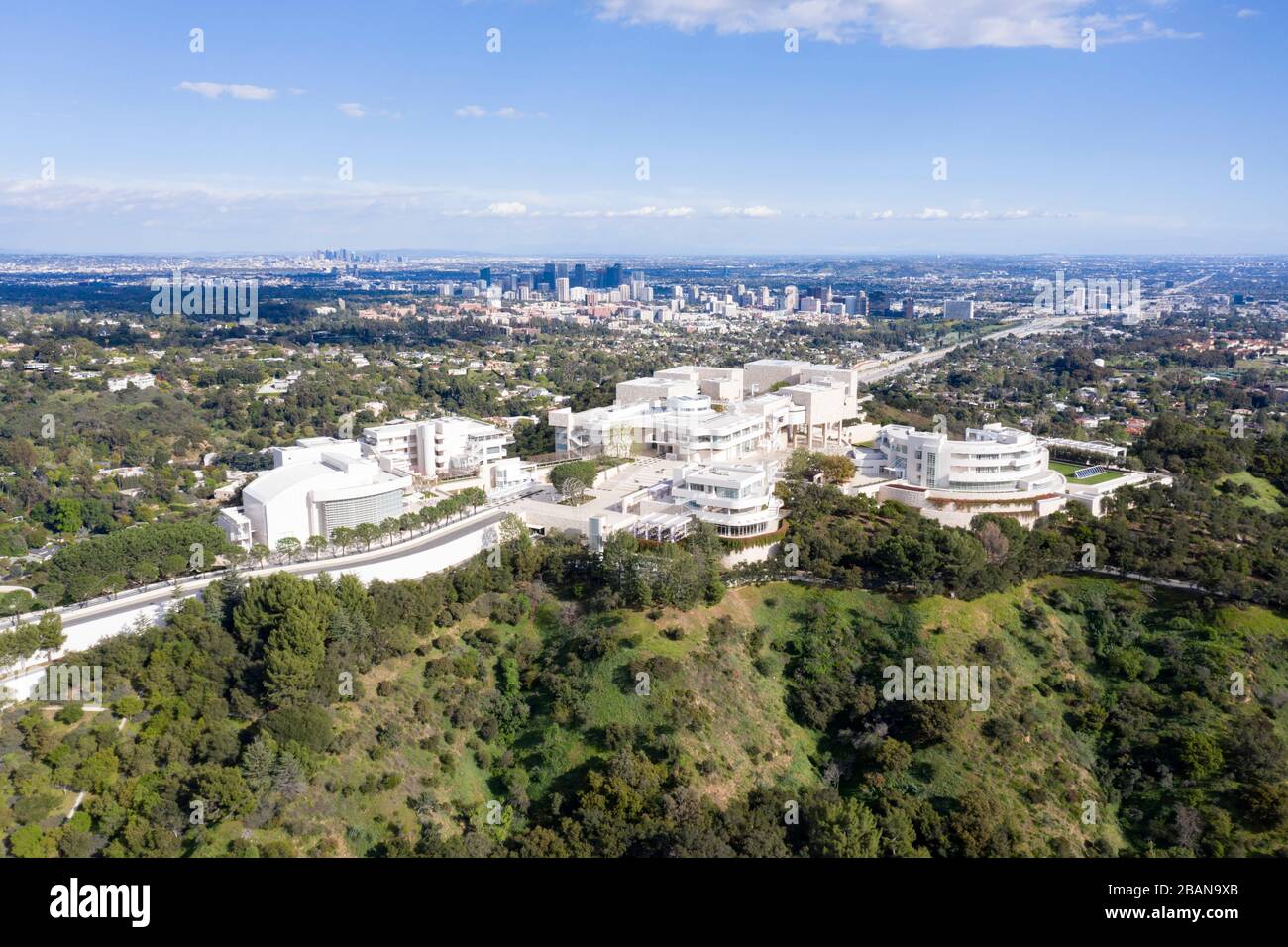 Aerial views of the Getty Museum Los Angeles Stock Photo - Alamy