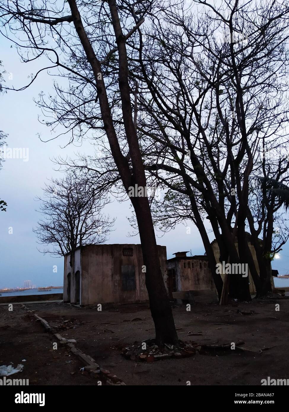 Views of abandoned old buildings on the seafront Stock Photo - Alamy