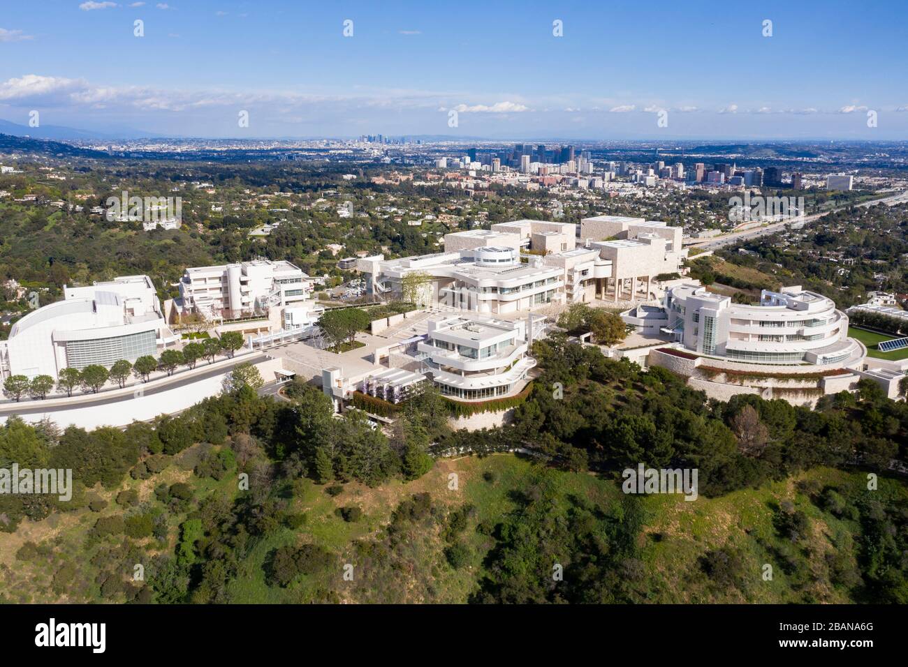 Aerial views of the Getty Museum Los Angeles Stock Photo - Alamy