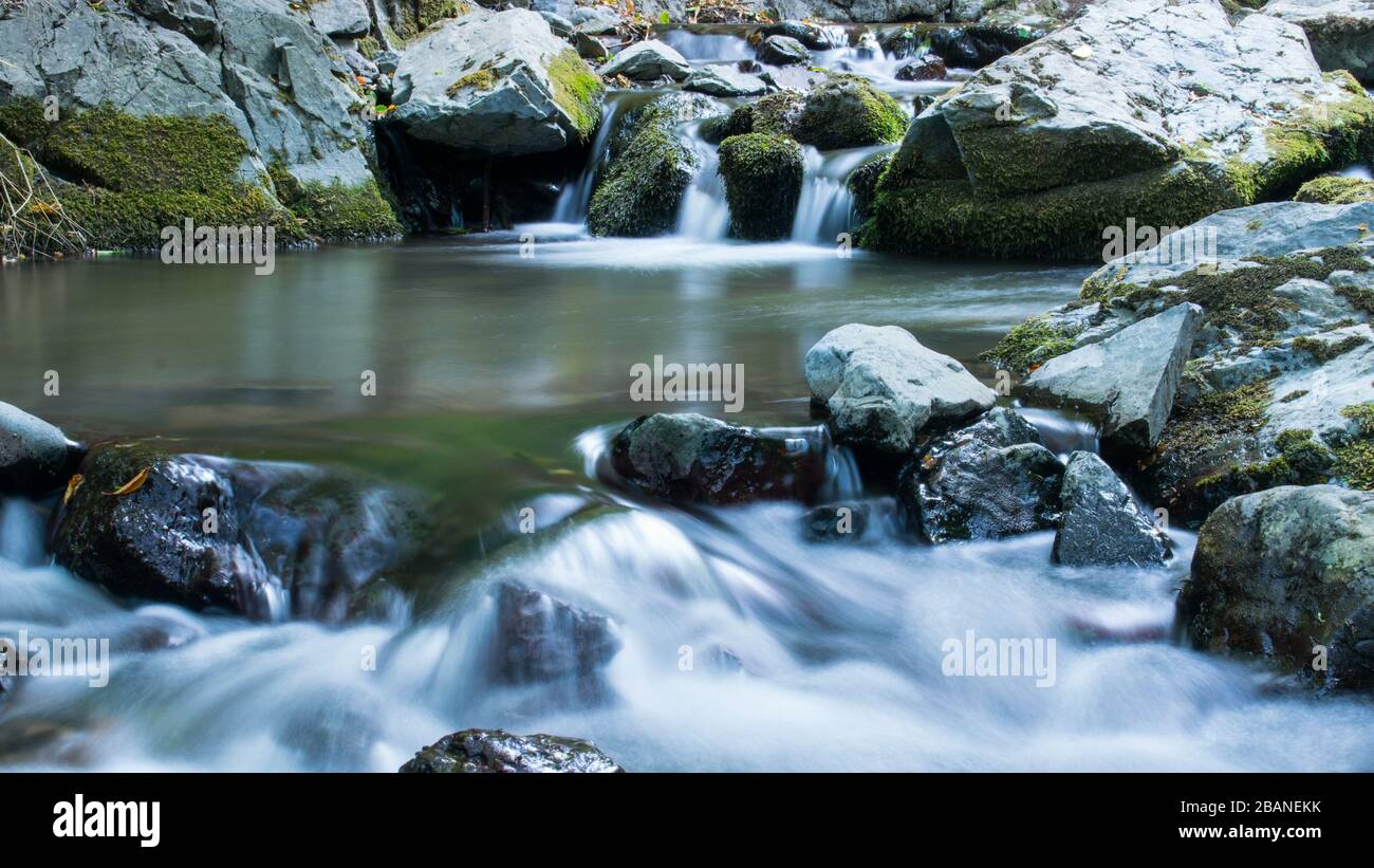 Mountains Clean River between stones fresh drinking water time lapse ...