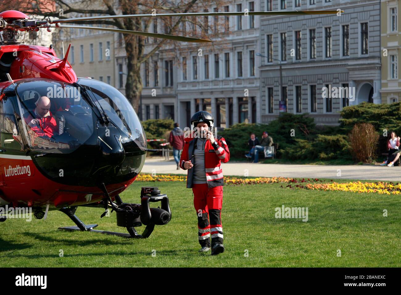 goerlitz GERMANY - march 28 2020: DRF Luftrettung (German Air Rescue) D ...