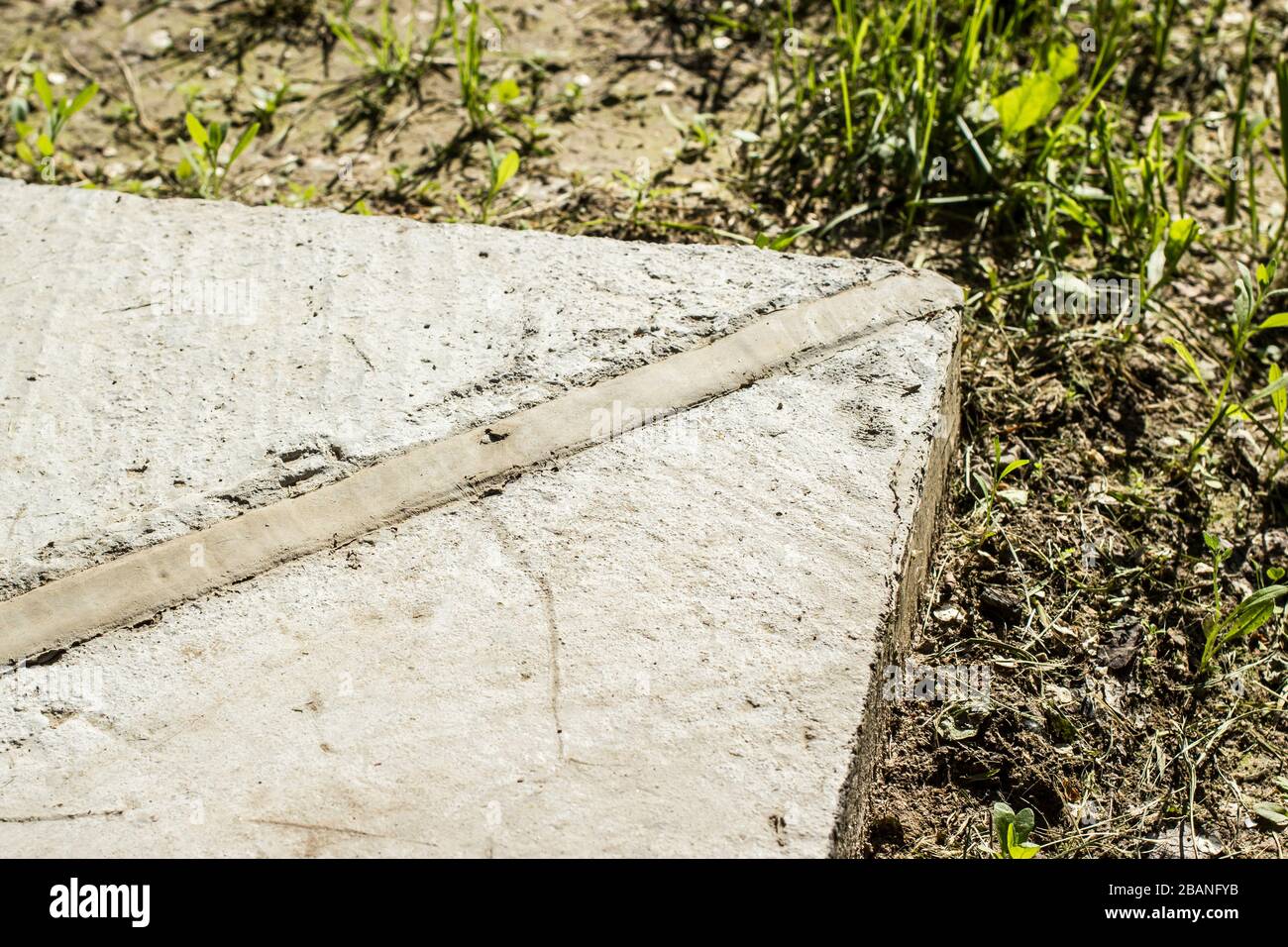An expantion joint corner of concrete basement Stock Photo - Alamy