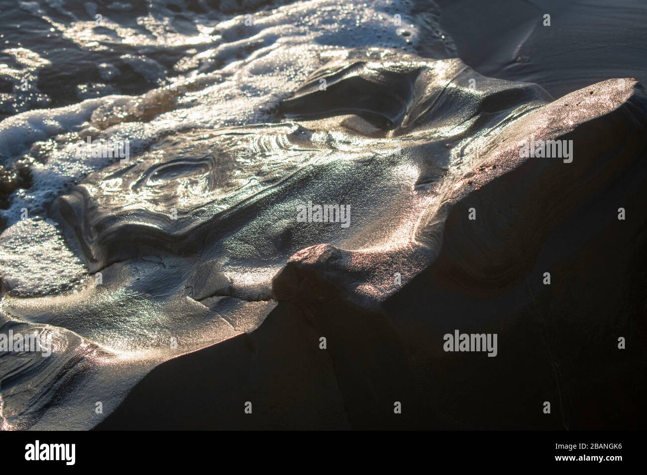 The rocks at Muir Beach in Marin County have interesting textures Stock ...