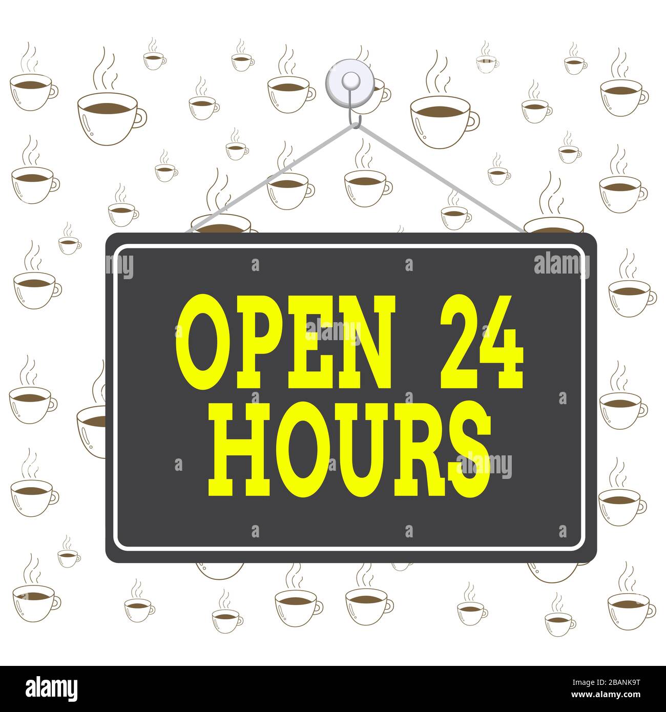 Writing note showing Open 24 Hours. Business concept for available all ...