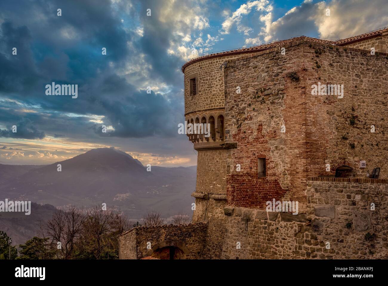 Medieval machicolation of a cannon tower supporting corbels of a ...