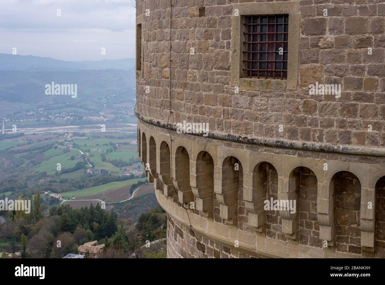 Medieval machicolation of a cannon tower supporting corbels of a ...
