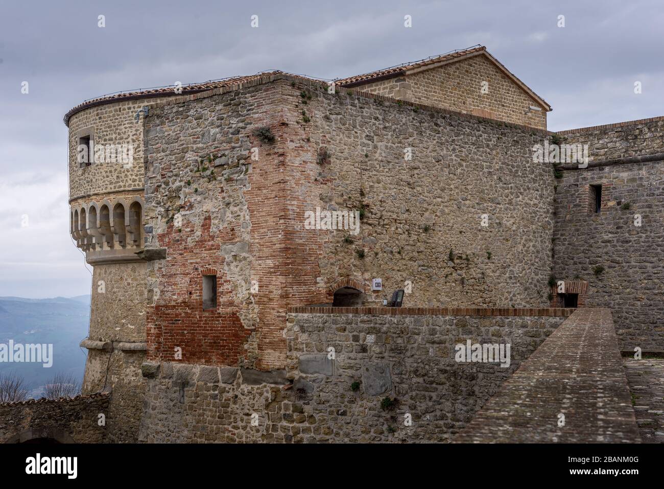 Medieval machicolation of a cannon tower supporting corbels of a ...