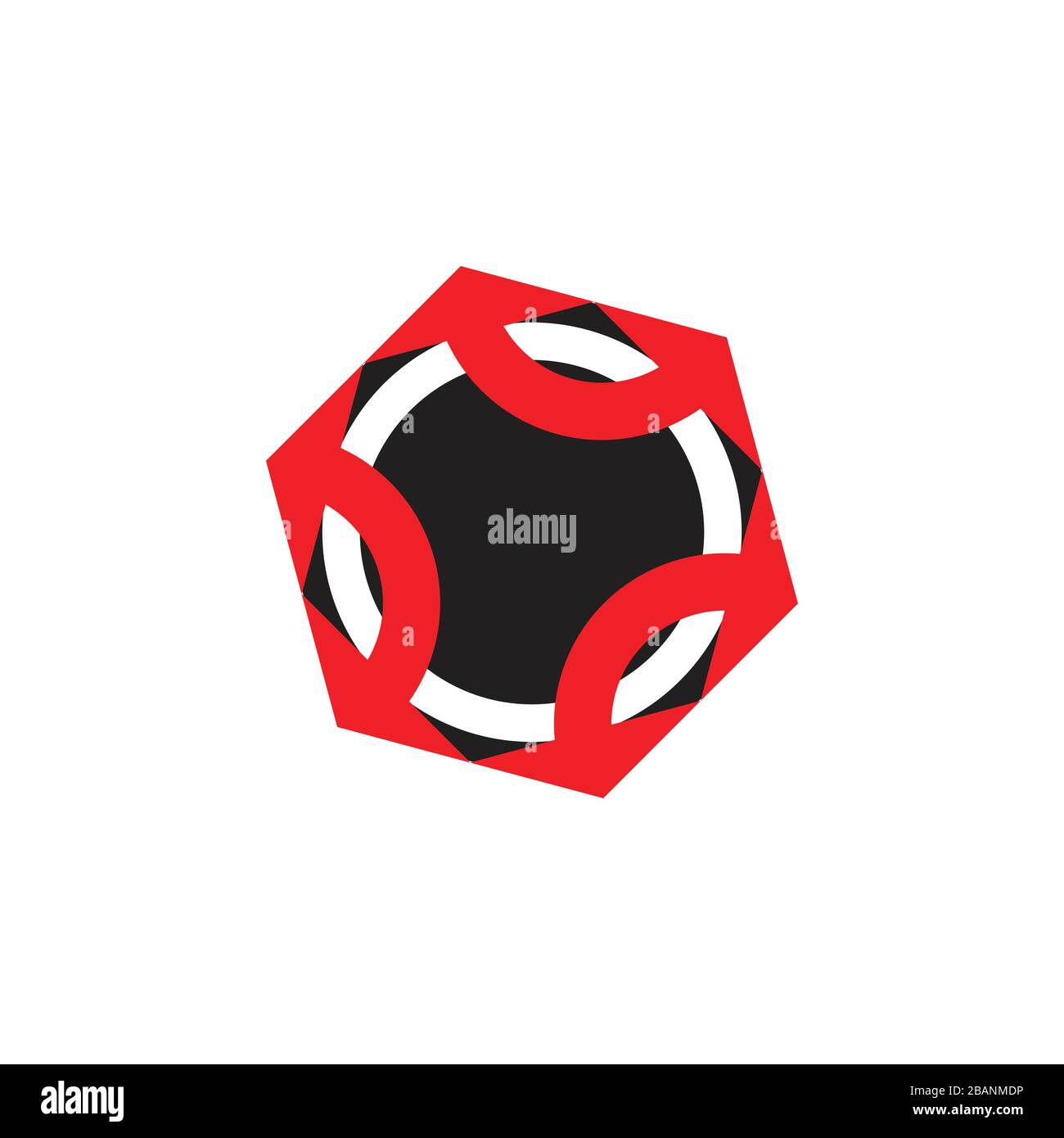 hexagonal geometric arrow symbol logo vector Stock Vector Image & Art ...