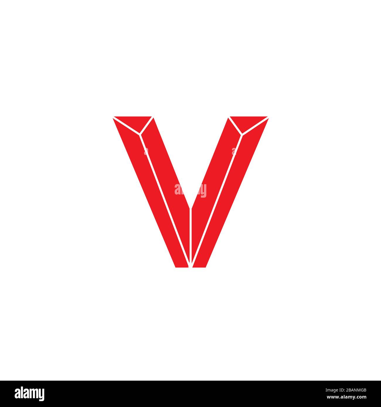 letter v 3d shape decoration logo vector Stock Vector Image & Art - Alamy