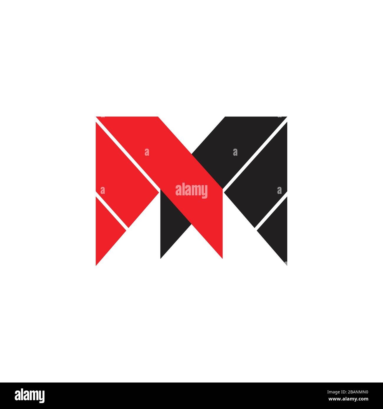 letter m simple stripes geometric ribbon paper vector Stock Vector ...
