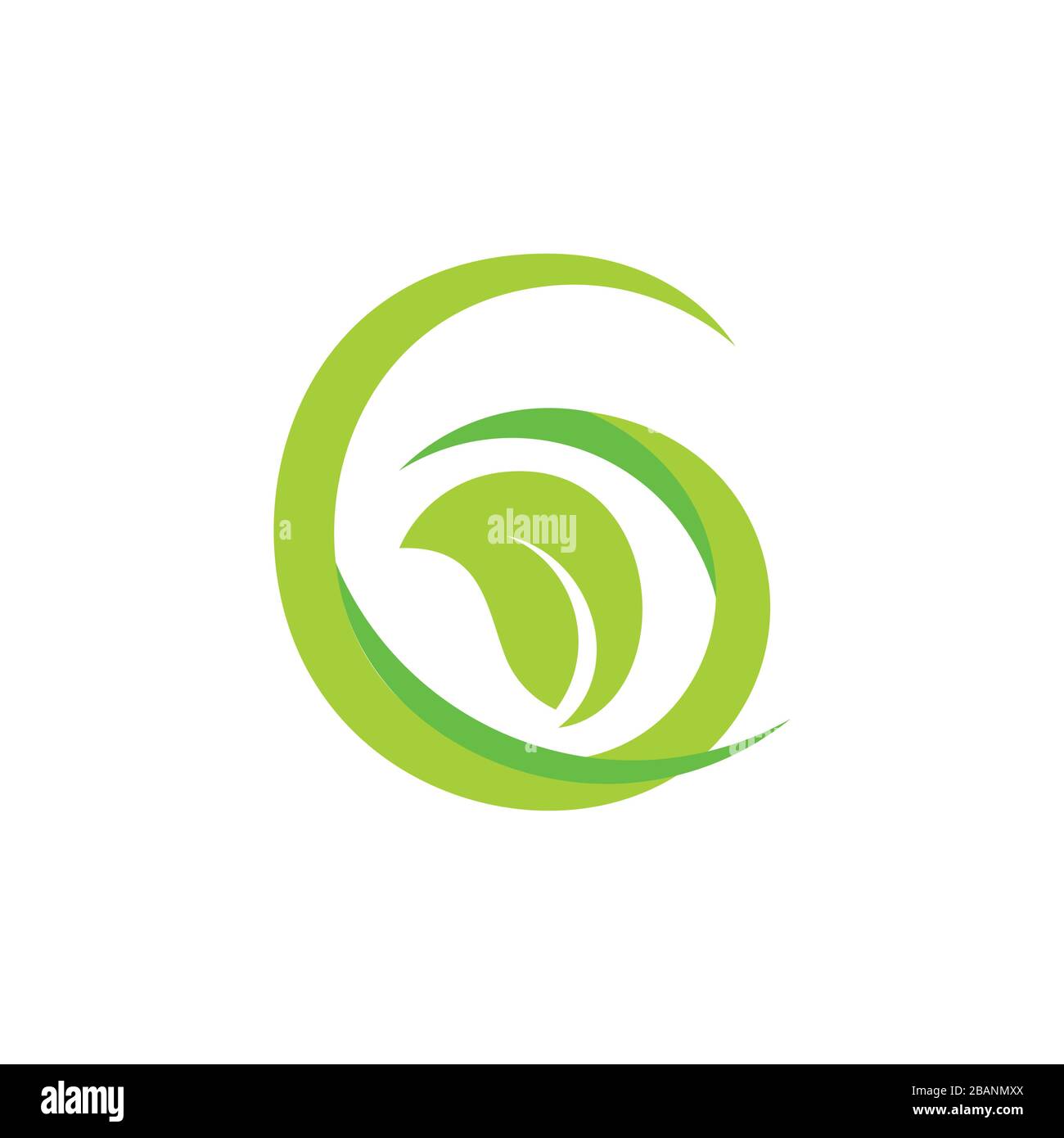 letter g spiral green leaf natural symbol logo vector Stock Vector ...