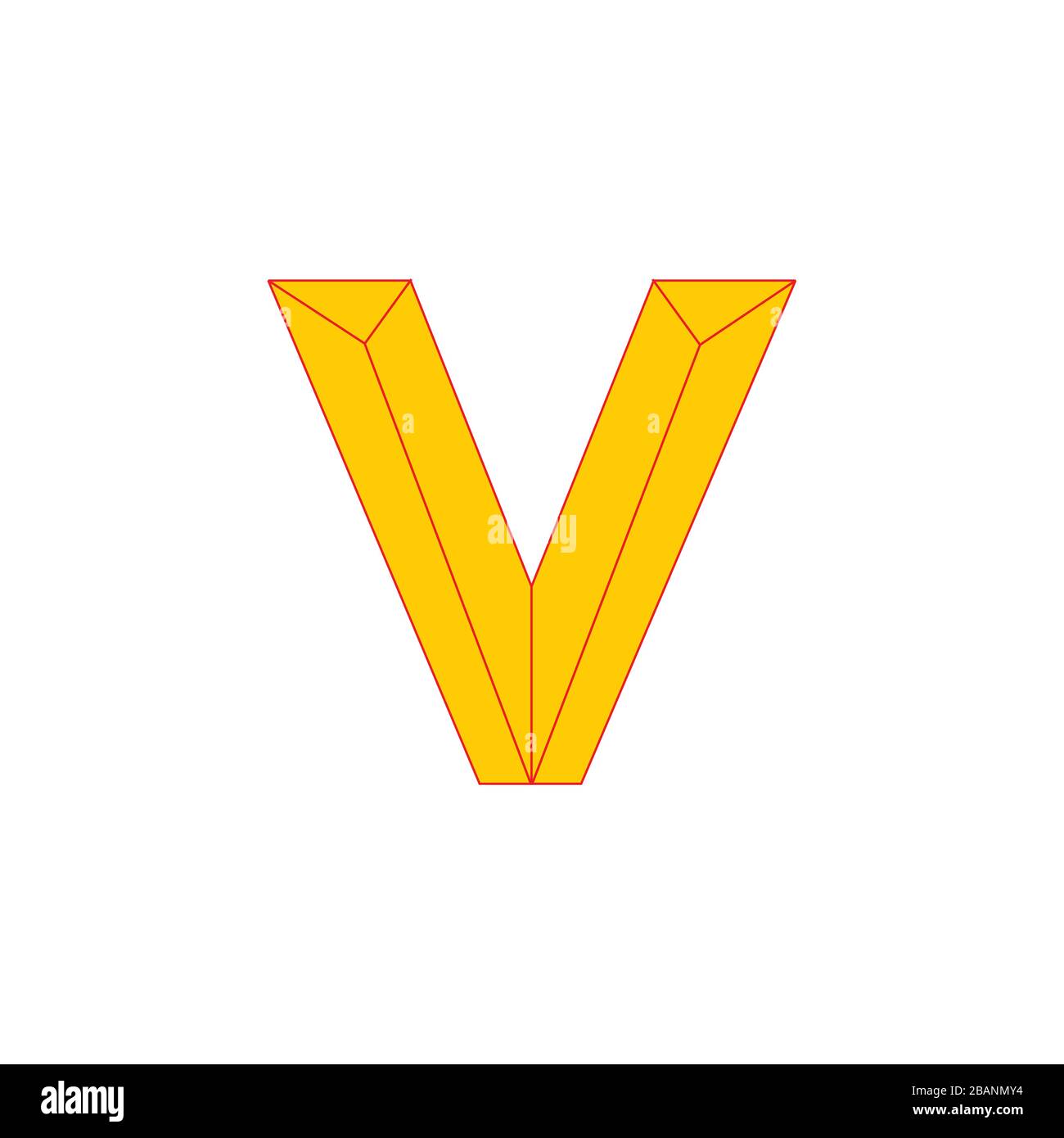 letter v simple geometric 3d logo vector Stock Vector Image & Art - Alamy