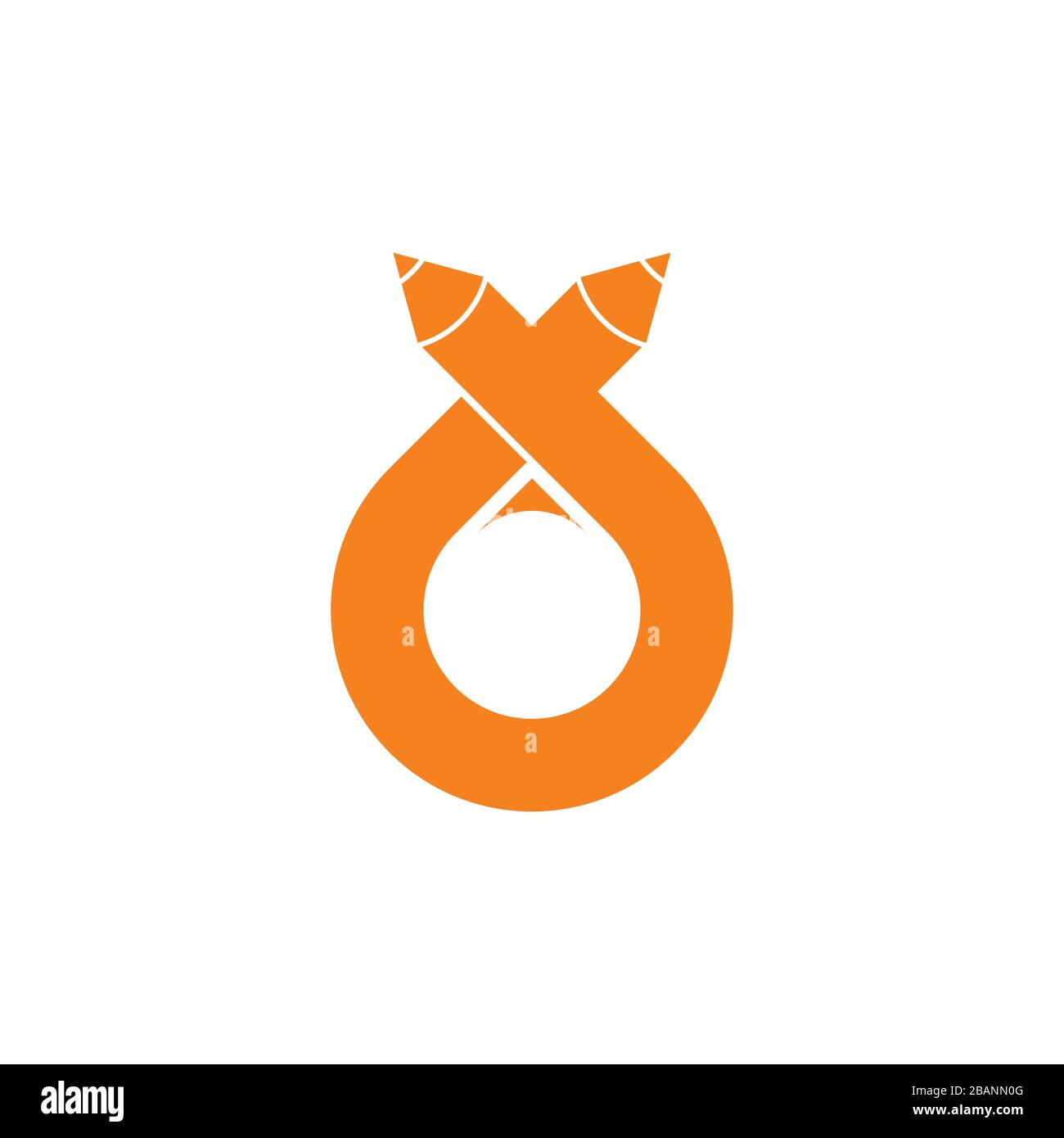 overlapping linked pencil education logo Stock Vector Image & Art - Alamy