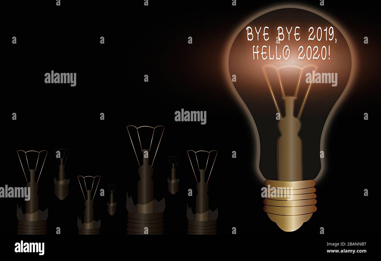 Conceptual hand writing showing Bye Bye 2020 Hello 2020. Concept ... Conceptual hand writing showing Bye Bye 2020 Hello 2020. Concept ...