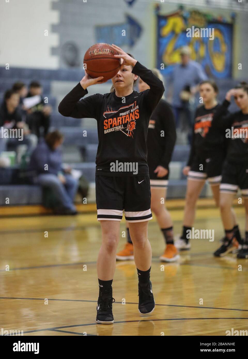 Basketball action with Priest River vs Timberlake High School in Spirit ...