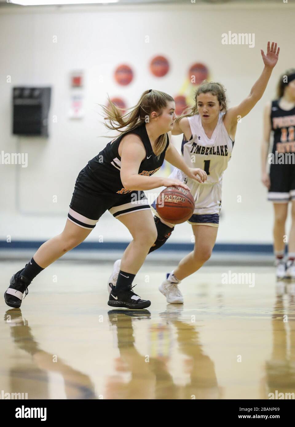Basketball action with Priest River vs Timberlake High School in Spirit ...