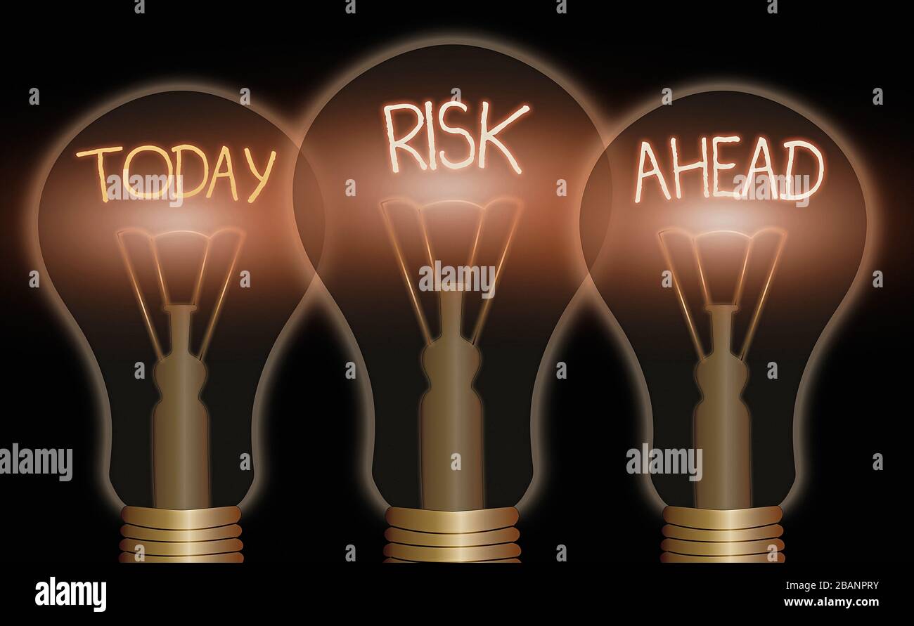 Word writing text Risk Ahead. Business photo showcasing A probability ...