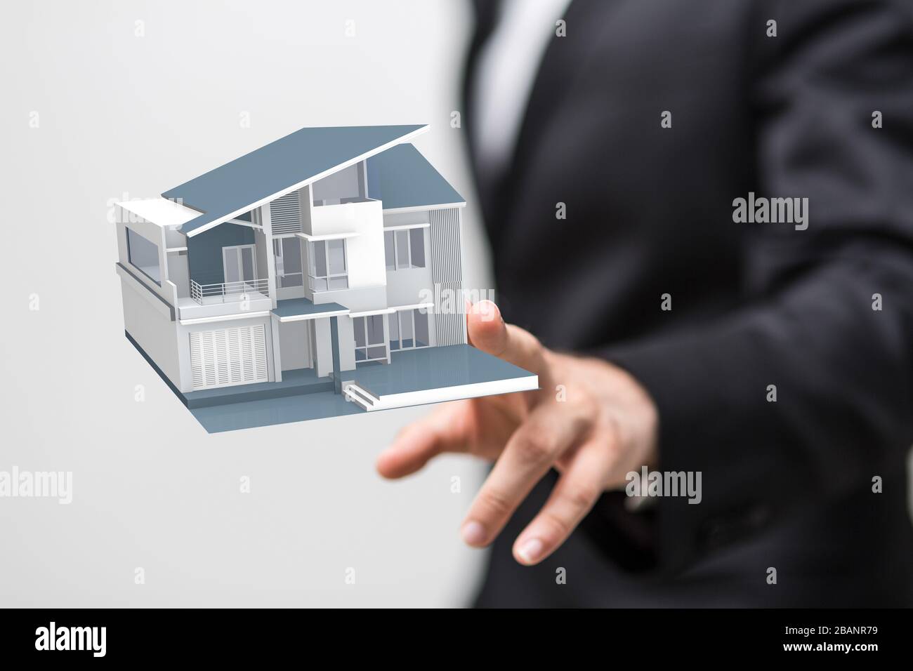 A House, Residential Structure, Human Hand. concept Stock Photo - Alamy