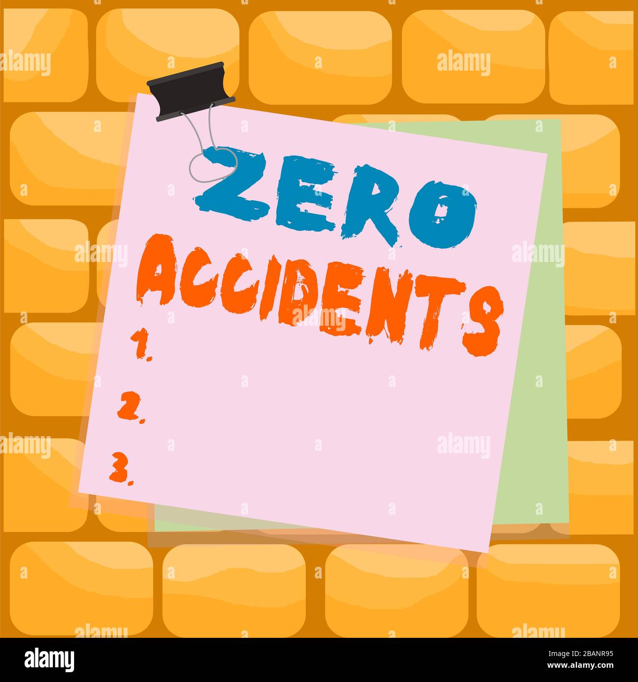 Handwriting text writing Zero Accidents. Conceptual photo important ...