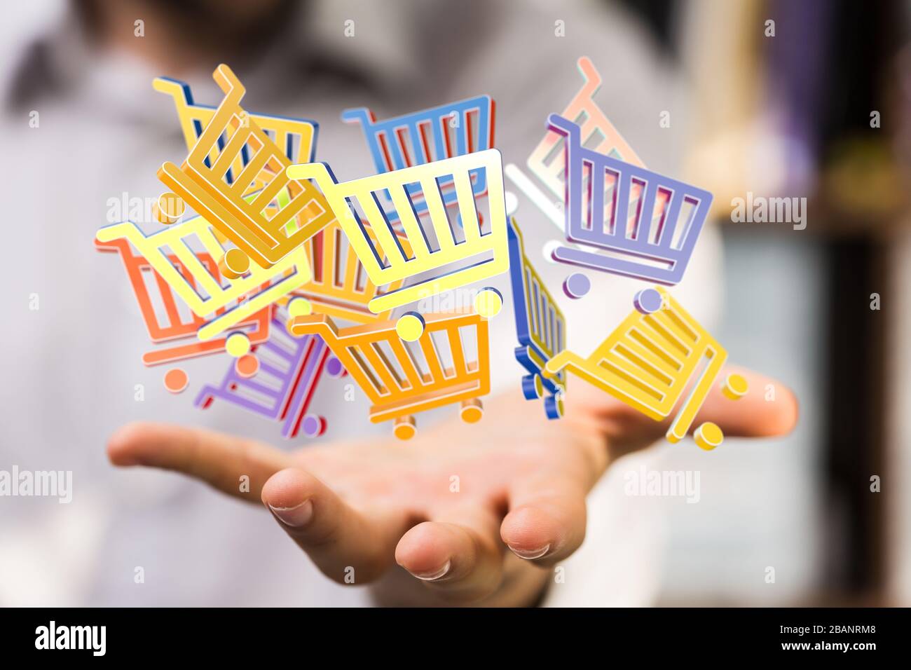 A Shopping cart as part of the network in hand . The concept of ...