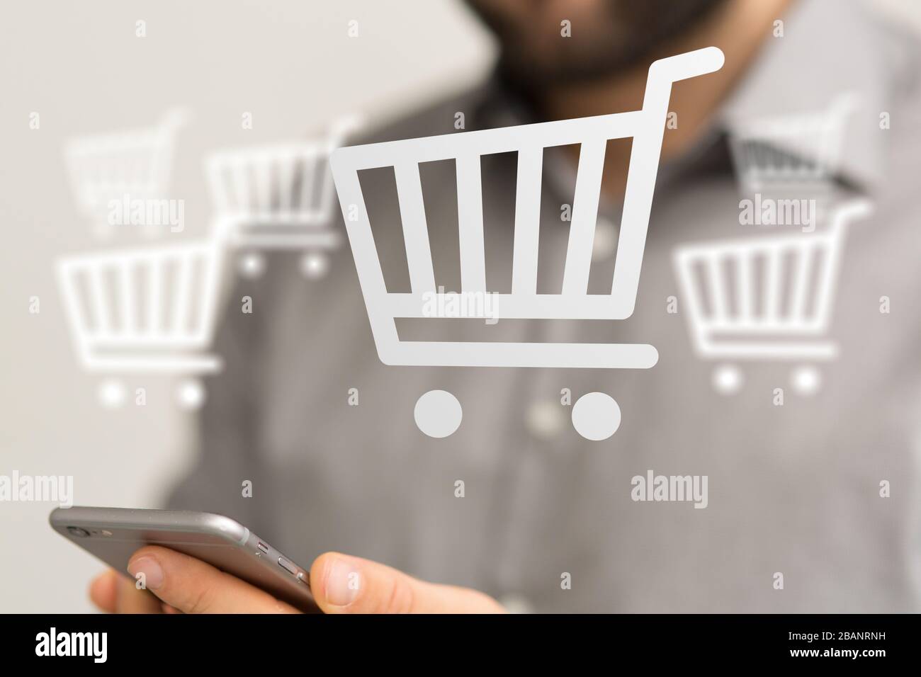 A Shopping cart as part of the network in hand . The concept of ...