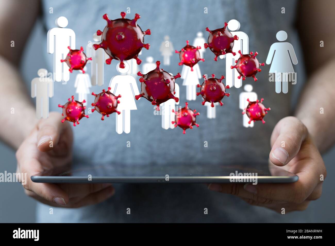 A flu virus attack digital 3d Stock Photo - Alamy