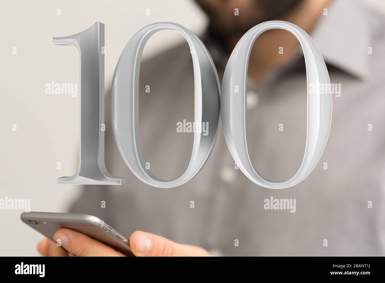 A 100 Digital number Years Anniversary 3d background Stock Photo - Alamy