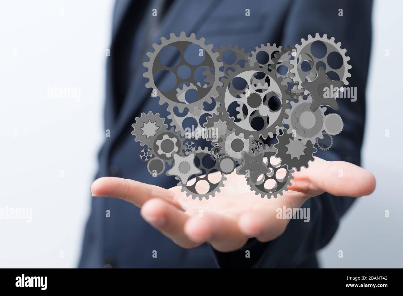 A gear Technology setting concept background Stock Photo - Alamy