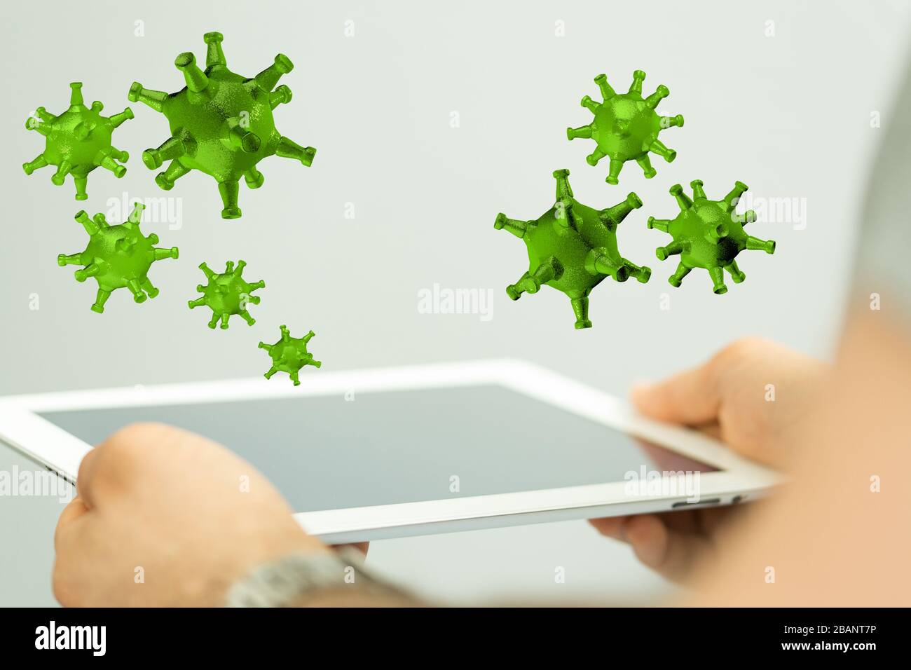 A flu virus attack digital 3d Stock Photo - Alamy