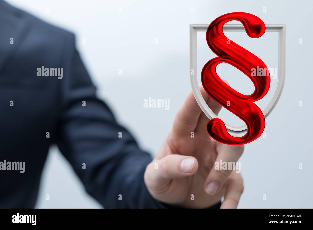 A paragraph law sign digital in hand Stock Photo - Alamy