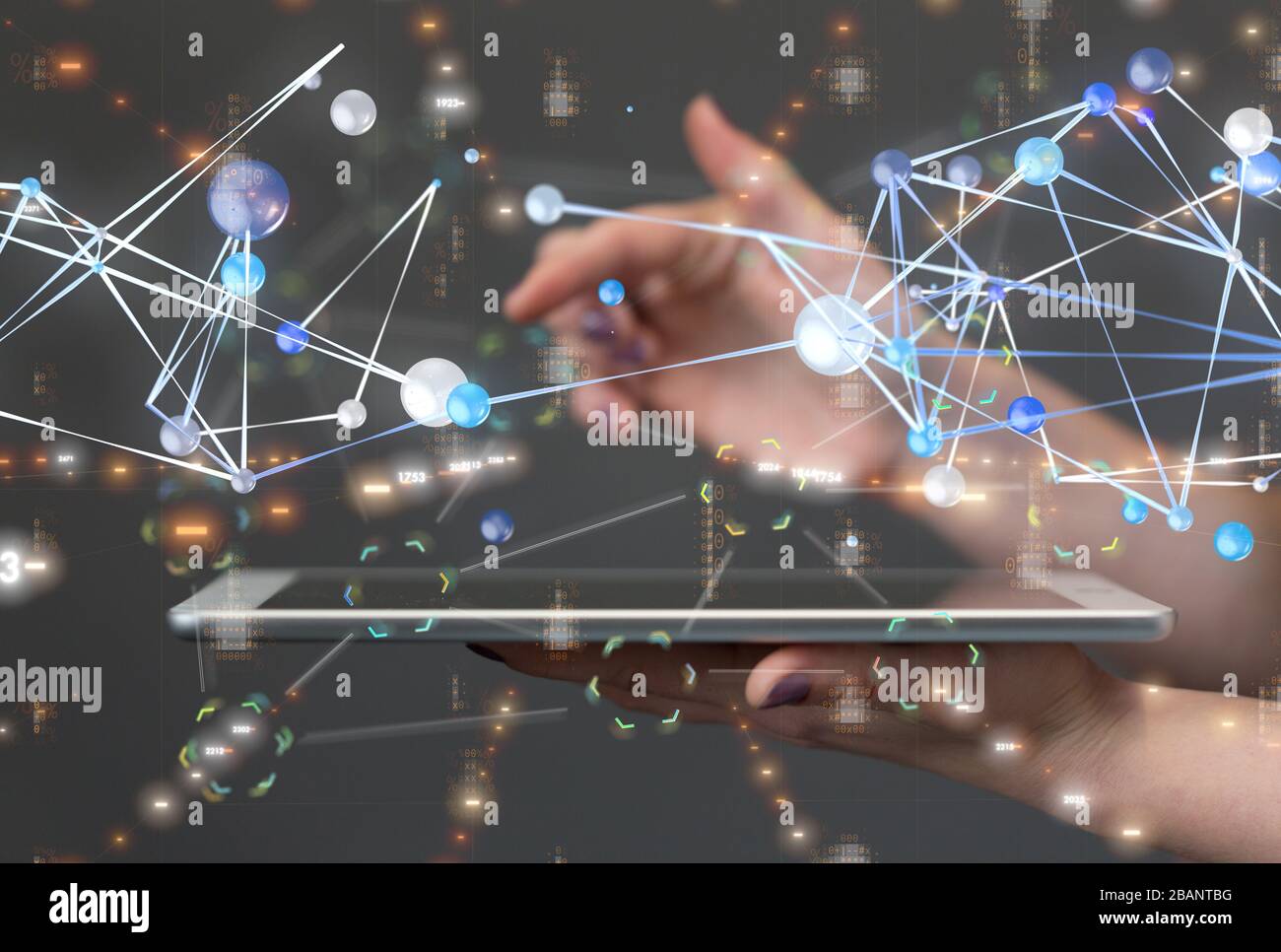 A team work connection digital concept Stock Photo - Alamy