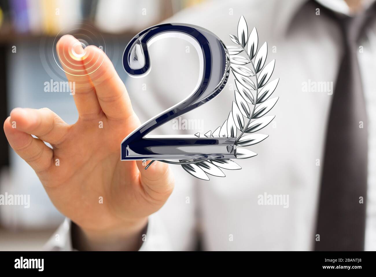 A 3d 2 Years or award Anniversary Illustration Stock Photo - Alamy