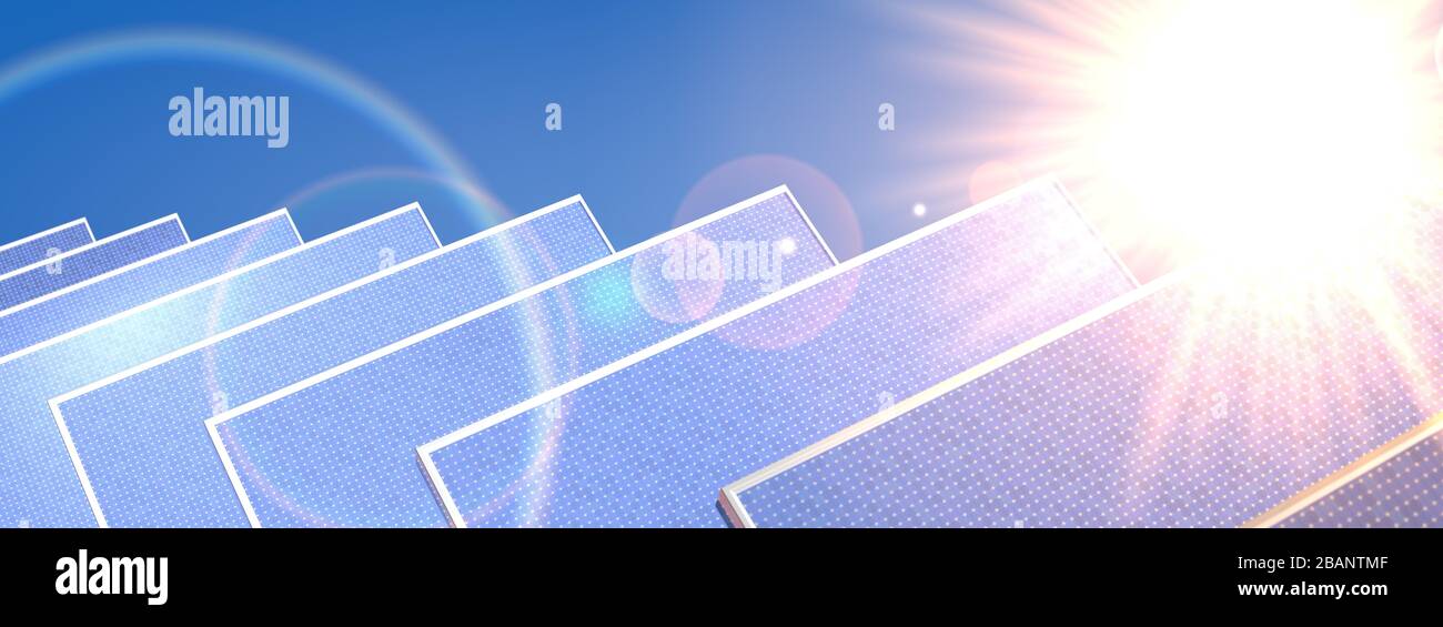 A solar panel in 3d digital background Stock Photo - Alamy