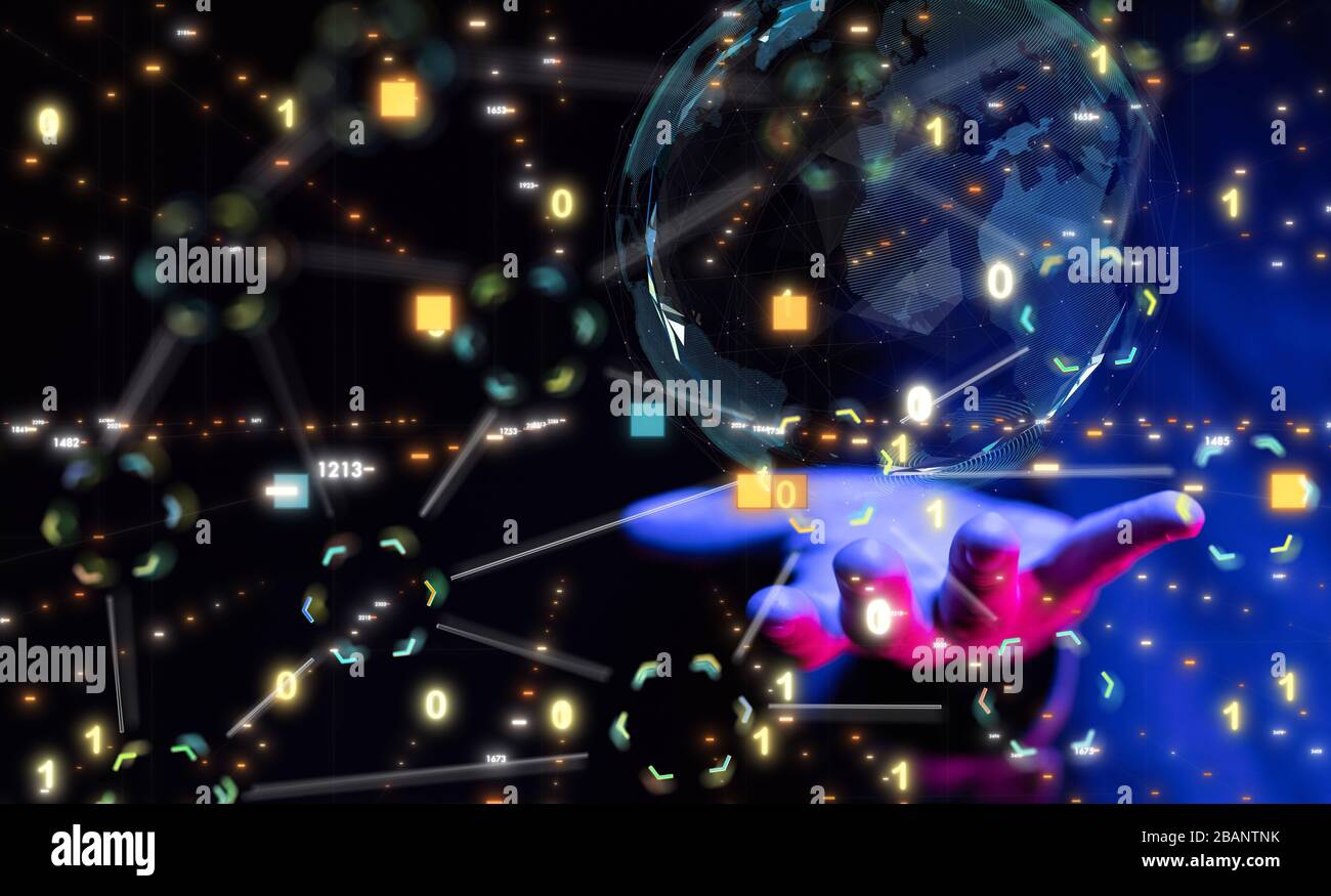 A code data concept in hand digital 3d Stock Photo - Alamy