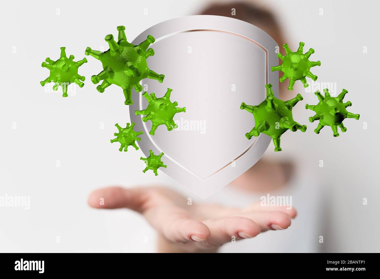 A flu virus attack digital 3d Stock Photo - Alamy