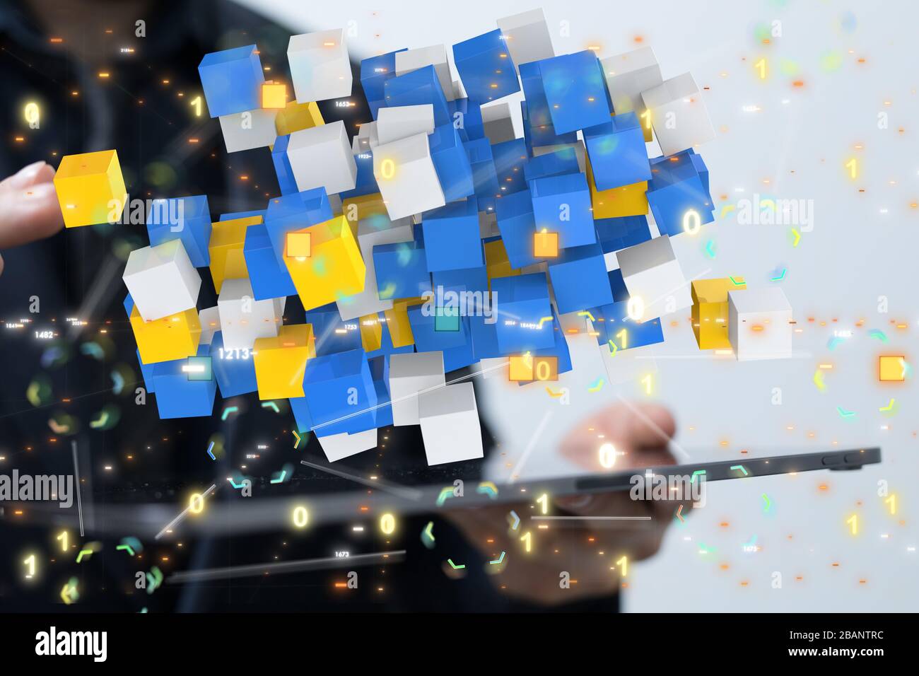 A code data concept in hand digital 3d Stock Photo - Alamy