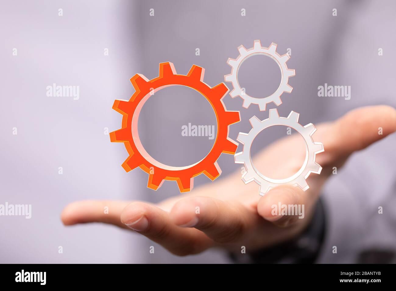 A gear Technology setting concept background Stock Photo - Alamy