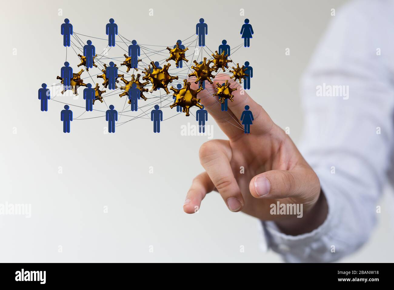 A flu virus attack digital 3d Stock Photo - Alamy
