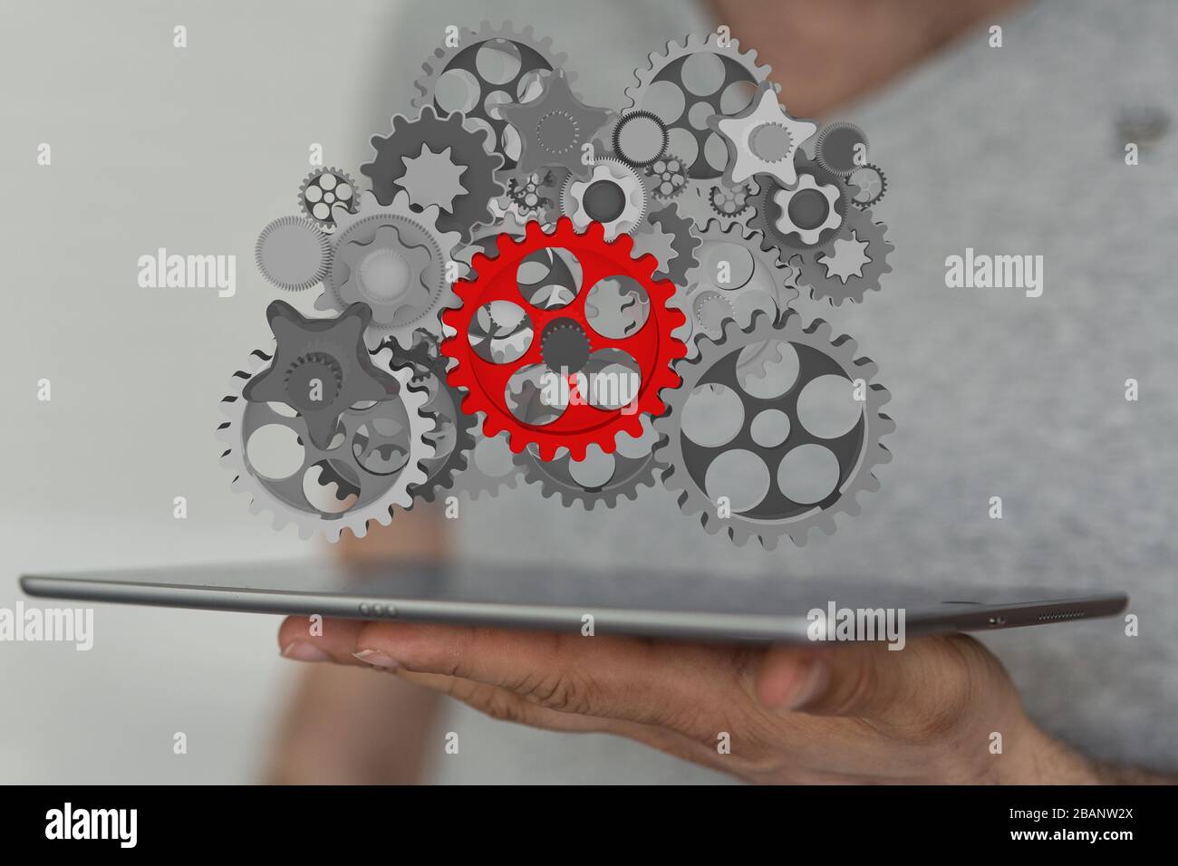 A gear Technology setting concept background Stock Photo - Alamy