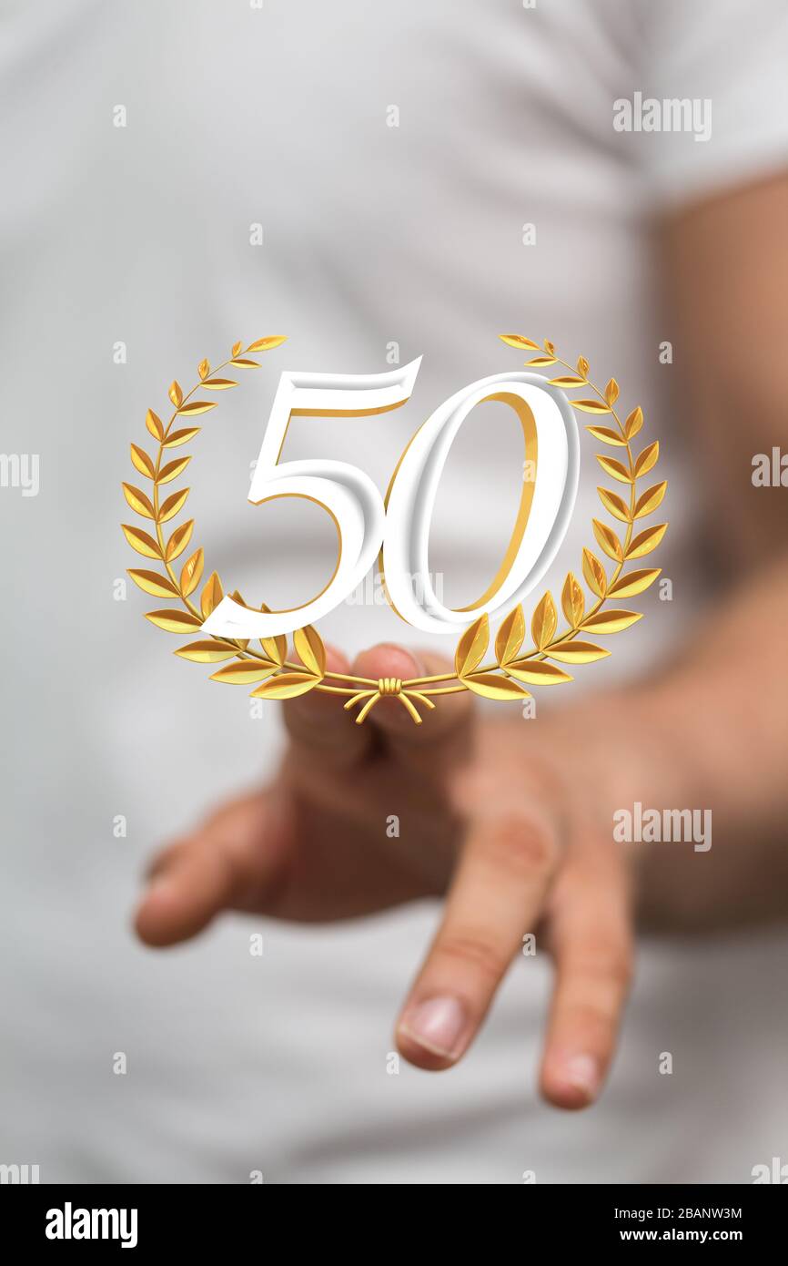A 50 years anniversary celebration logotype with elegant celebration ...