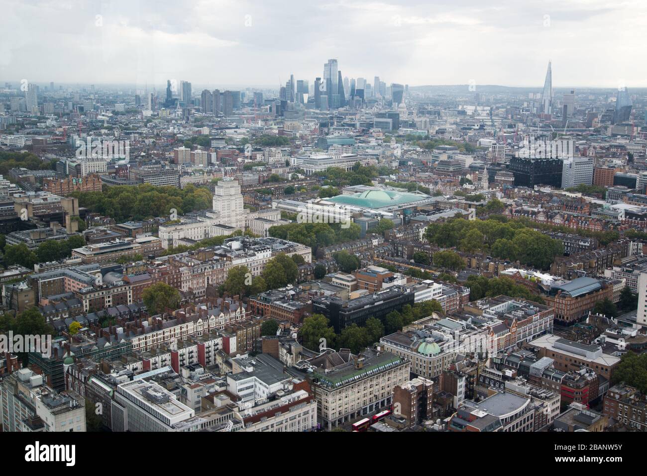 Aerial View of Senate House, British Museum and City of London from the ...