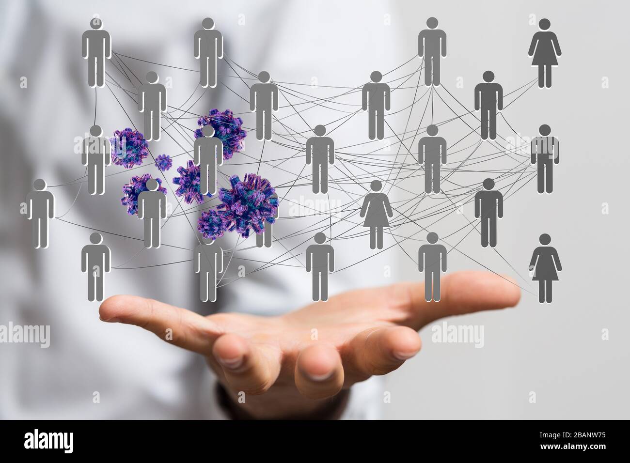 A flu virus attack digital 3d Stock Photo - Alamy