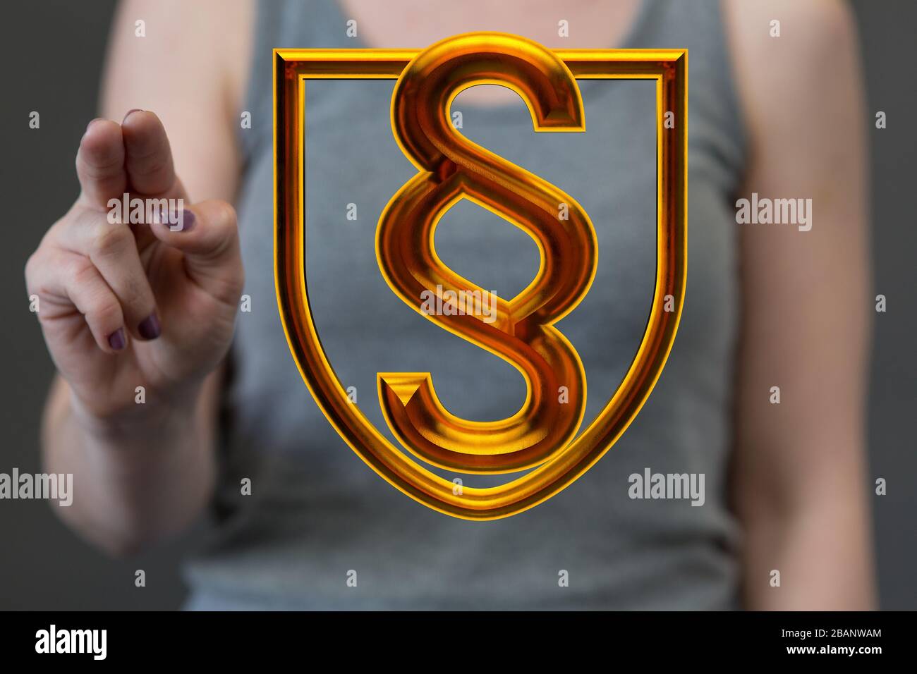 A symbol paragraph law sign digital in hand Stock Photo - Alamy